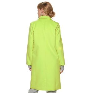 Jackets & Coats | Neon Super Soft Winter Trench Coat Yellow Green ...